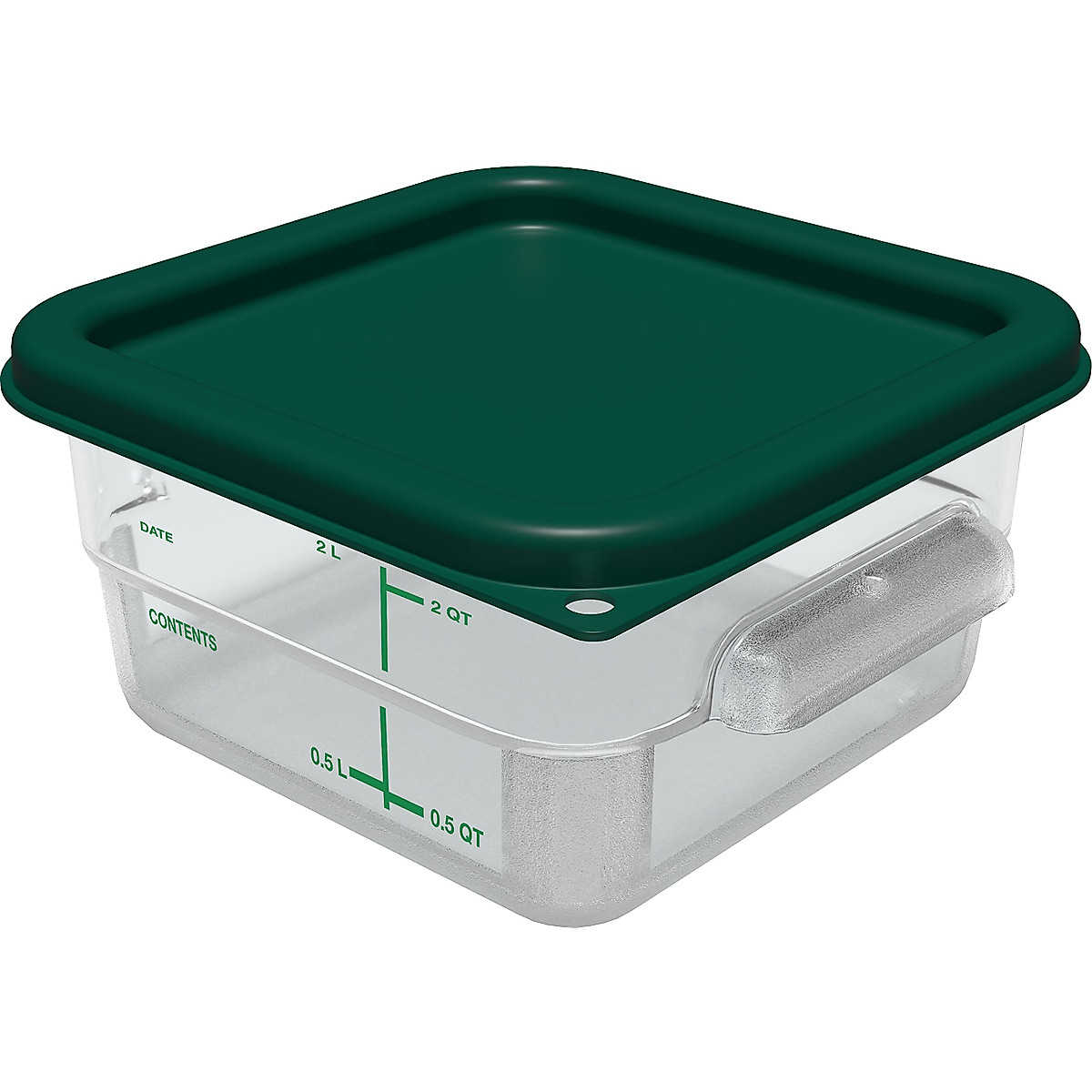 Carlisle FoodService Products Squares Square Food Storage Container Lid with Stackable Design for Catering, Buffets, Restaurants, Proprietary Blend, 2 To 4 Quarts, Forest Green