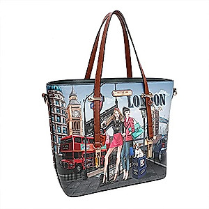 Nicole Lee FASHION WOW IT'S LONDON PRINT SHOPPER BAG