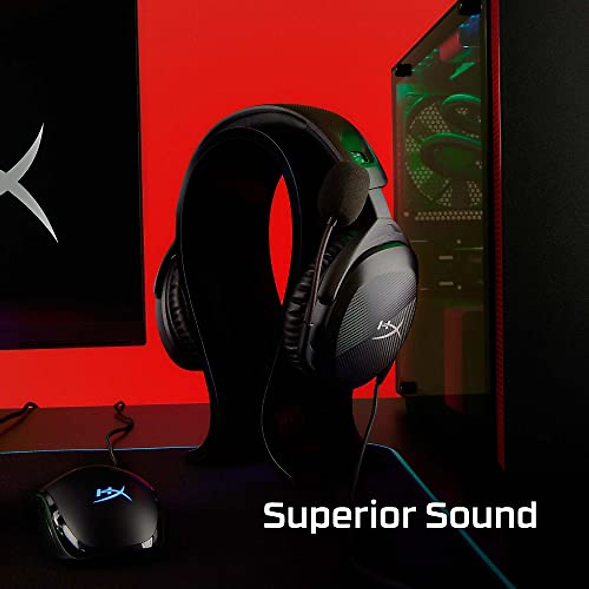HyperX Cloud Stinger 2 – Gaming Headset, DTS Headphone:X Spatial Audio, Lightweight Over-Ear Headset with mic, Swivel-to-Mute Function, 50mm Drivers, PC Compatible (Renewed)