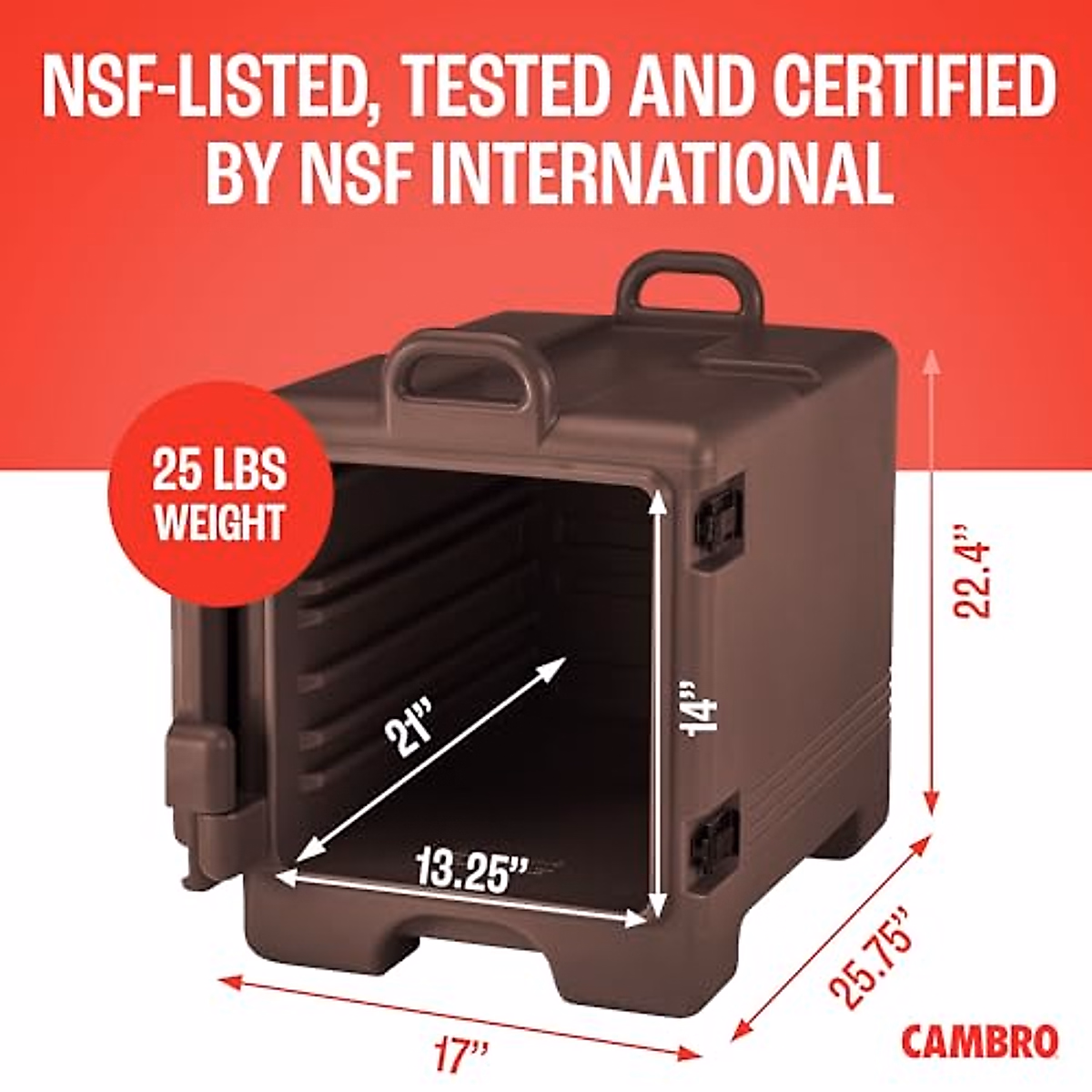 CAMBRO Insulated Food Pan Carrier - Hotbox for Catering & Transport - UPC300 Series (Brown)