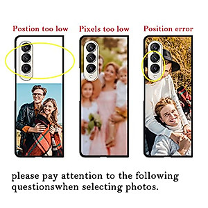 Custom Phone Case for Samsung Galaxy Z Fold 4,Customized Personalized Photo Text Name Phone Case Anti-Scratch Hard Protective TPU Phone Cover Black