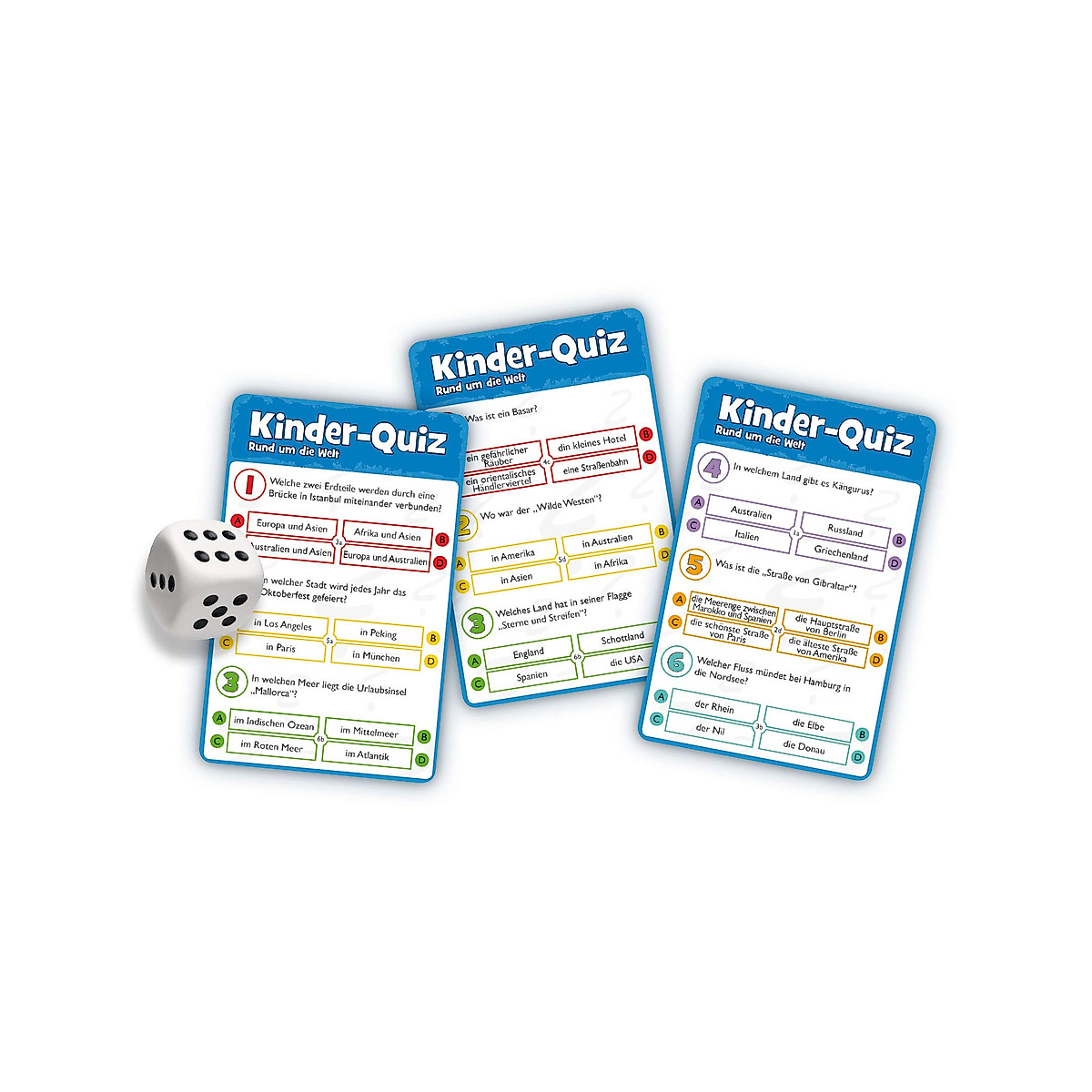 noris 606011630 Children's Quiz Around The World, Family Fun for Home or on The go, for 1-6 Players from 6 Years