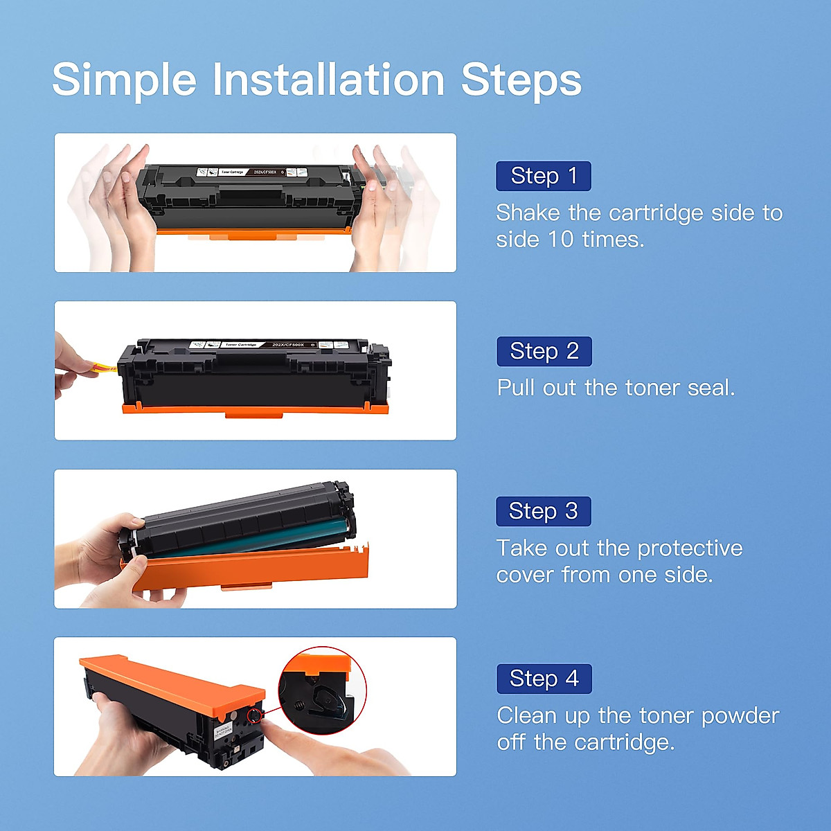 GPC Image Compatible Toner Cartridge Replacement for HP 202X 202A CF500X CF500A Compatible with Laserjet Pro MFP M281fdw M254dw M281cdw M281 Printer (Black, Cyan, Magenta, Yellow)