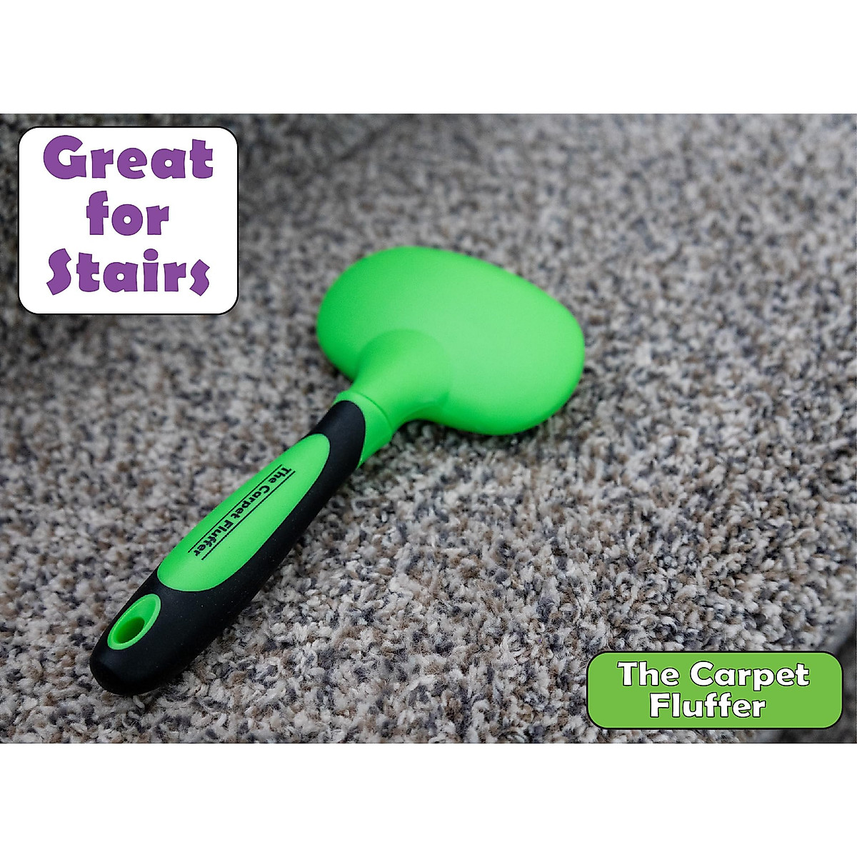 The Carpet Fluffer by Johnny World Products – Revitalize Matted Carpets and Rugs Instantly – Handheld, Easy-to-Use Tool for High-Traffic Areas, Stairs, and Pet Hair Removal