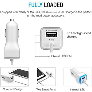 iPhone Car Charger, [Apple MFI Certified] Car Charger for iPhone 14, 13, 12, 11, X, XR, XS, Pro, 8 Plus, 7 Plus, Pro Max, iPad Pro, Air 4, Mini with Extra USB Port