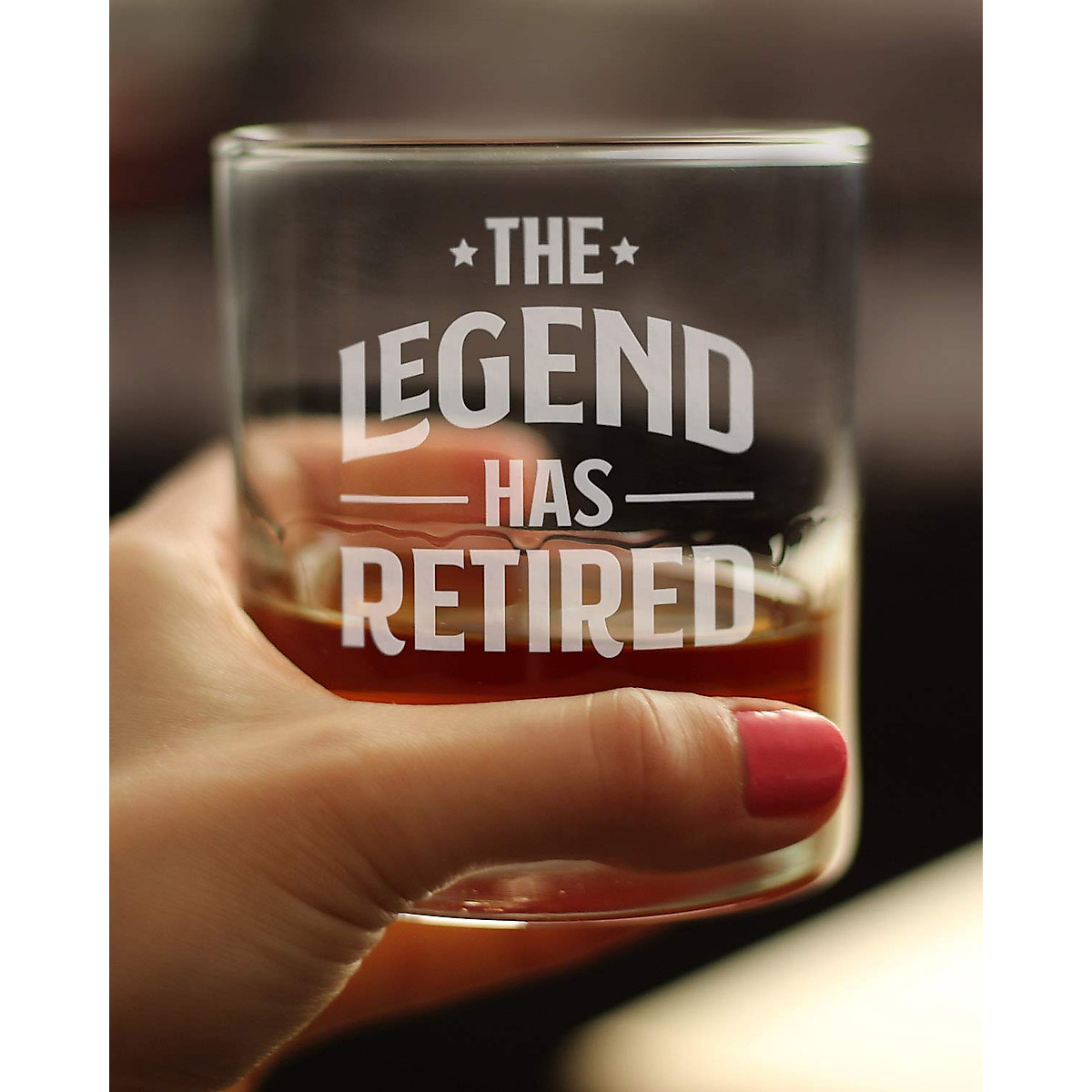 The Legend Has Retired - Whiskey Rocks Glass - Funny Retirement Gifts for Boss or Coworkers - 10.25 Oz
