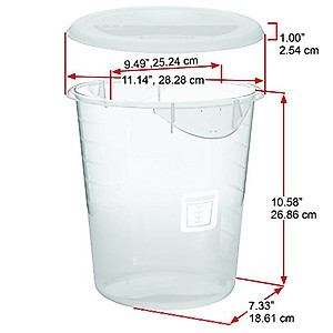 Rubbermaid Commercial Lid (Lid Only) for Round Food Storage Container, Fits 8 Qt. Containers, Blue (1980382)
