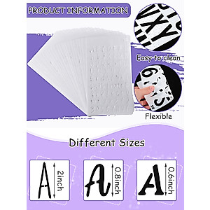 30 Pieces Letter Stencils for Painting 4 x 7 Inch Alphabet Journal Stencils Reusable Plastic Letter and Numbers Stencils Font Templates for Journal Notebook, Diary, Scrapbook Decor Supplies