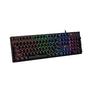HAVIT KB858L 104 Keys Wired Gaming Keyboard with LED Rainbow Backlit Black