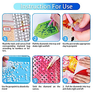 5D Diamond Painting Full Drill, Dinyland Cartoon DIY Diamond Painting by Number Kits, Rhinestone Crystal Drawing Gift for Adults Kids, 16''x12'' Home Wall Décor