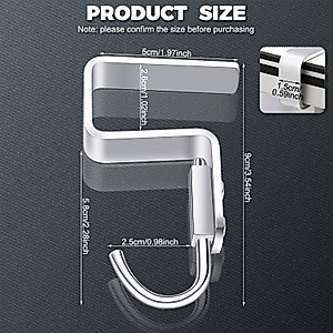 Student Purse Table Hook Desk Office Bag Hook Nail Free Purse Hanger Aluminium Alloy Purse Holder Handbag Hook Hanger Holder Bag Hanger for Table Hanging Storage Decor (4 Pcs, 2.6 cm/ 1.02 Inches)