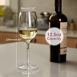 MICHLEY Unbreakable Red Wine Glasses, 100% Tritan Plastic Shatterproof Wine Goblets, BPA-free, Dishwasher-safe 12.5 oz, Set of 6