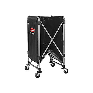 Rubbermaid 1881750 Collapsible X-Cart Steel Eight Bushel Cart 24 1/10W X 35 7/10D Black/Silver