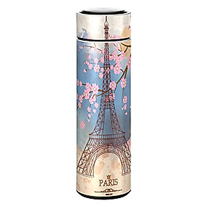 Eiffel Tower Stainless Steel Thermos, BPA-Free Vacuum Insulated Wide Mouth Water Bottle Reusable Leak Proof Flask Keeps Liquids Cold or Hot for Travel Shcool & Office