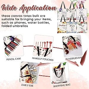 Silkfly 6 Pcs Bible Tote Bags for Women, Shoulder Scripture Religious Reusable Tote Bags Floral Verse Christian Tote Bag for Beach Market Travel Grocery Christmas Gift