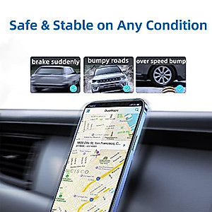 Magnetic Phone Holder for Car, [ 2 Groups Super Strong Magnet ] [ 360° Rotation ] Universal Dashboard Car Mount Holder Compatible with All Smartphones (Black)