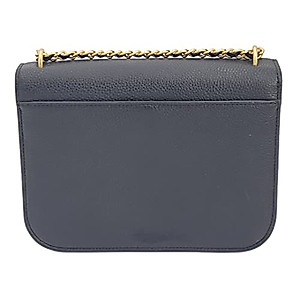 Tory Burch 138724 Britten Pebbled Black Leather With Gold Hardware Medium Women's Adjustable Shoulder Bag