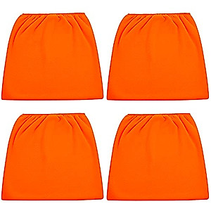 4 Packs Vac Filter Cover, Reusable Pre Filter Bag for Shop Vac VF4000, VF5000, DXVC6912, 9-17816 Filters, Wet Dry Vac Filter Cover with Elastic, Fit Filter 8-9" Tall, 6-8" Diameter - Orange