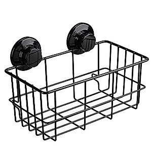 SANNO Suction Cup Soap Dish Holder Suction Shower Caddy Deep Bathroom Basket