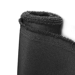 Foreate Waterproof Fabric by The Yard 600d Cordura Canvas Fabric 58 inch Wide for Indoor Outdoor Patio 1 Yard, Black