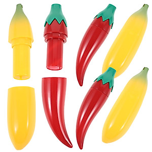 JOINPAYA 6 Pcs Toothpick Storage Case Container with Lid Sewing Needle Pins Holder Sewing Needle Container Cute Needles Tubes Sewing Needle Storage Banana Container Embroidered Storage Tube