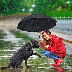 ZOMAKE Small Travel Umbrella Compact Portable Collapsible Umbrellas for Rain, Windproof, Automatic Lightweight Paraguas for Women, Men(Black)