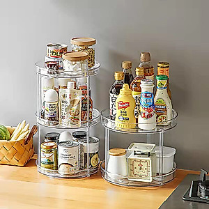 Artchros 3 Tier Lazy Susan Turntable Organizer Rotating Plate Spice Rack Standing Kitchen Rack - 9.25 inch