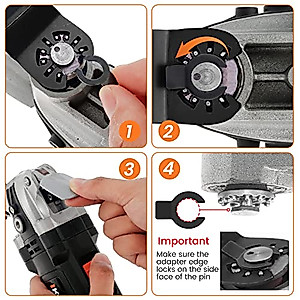 HOTBEST 20Pcs Bi-Metal Titanium Coated Oscillating Saw Blades, Sharp Wear Resistant, Fast Cutting Multitool Saw Blades with Gasket Adapters (20pcs)