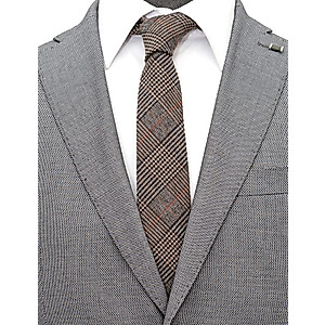 ZENXUS Cotton Skinny Tie for Men, Slim Neckties 4-Pack