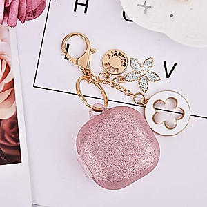 VISOOM Silicone Case Compatible with Samsung Galaxy Buds 2 Pro/Buds Live/Buds Pro-2022 Soft Carrying Case Protective Wireless Charging Cover Skin Accessories Keychain for Women&Girls (Rose Gold)