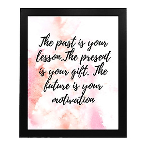 Past-Present-Future Lessons- Positive Quotes Wall Art, Modern Abstract Design Wall Art Print, Ideal Inspirational Wall Decor For Home Decor, School Decor, Studio & Office Décor. Unframed- 8x10"