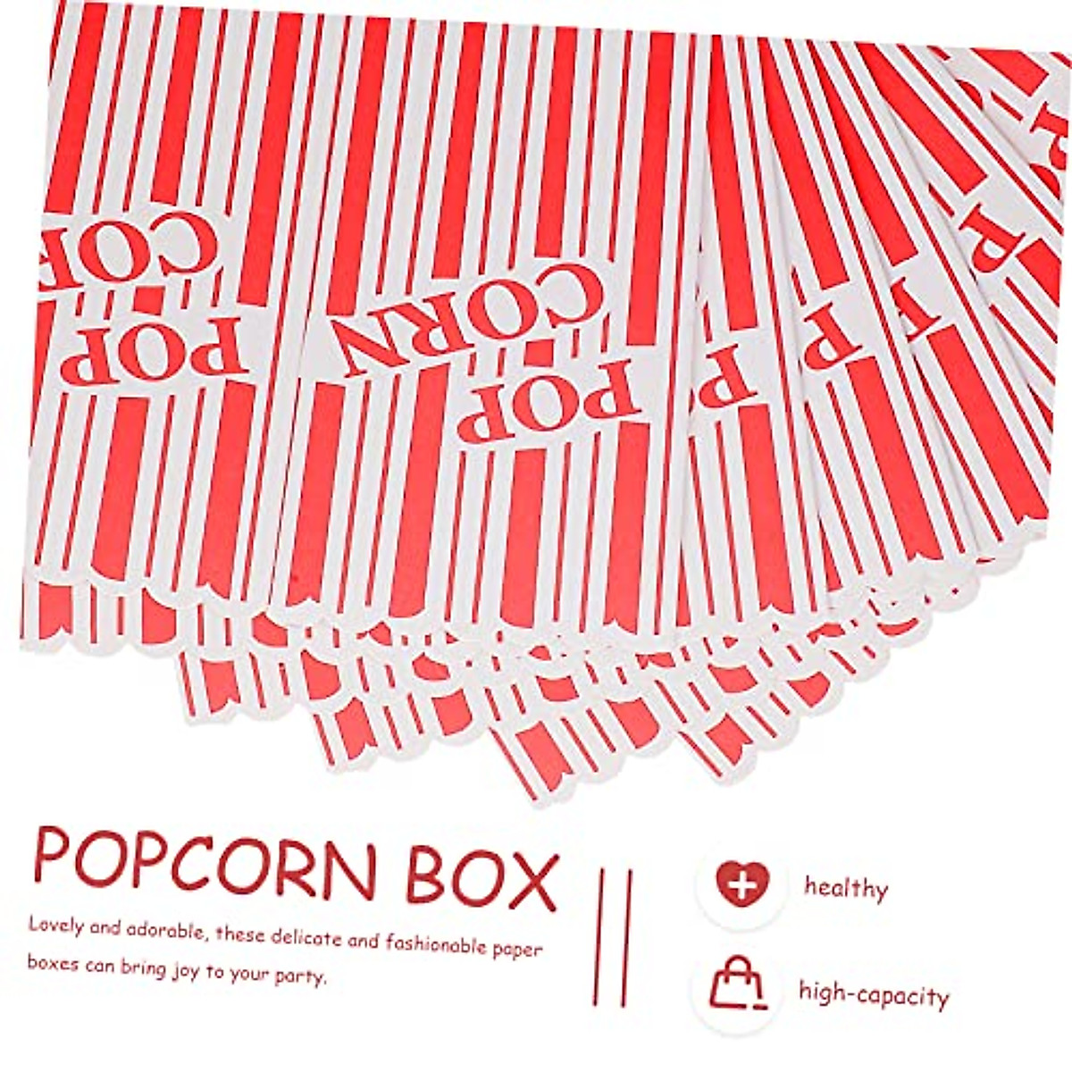 Popcorn Cups Disposable 24 Pcs Popcorn Popcorn Bucket Stripe Paper