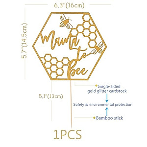 Mama To Bee Cake Topper - Gold Bee Theme Baby Shower Cake Topper, Gender Reveal Party Supplies Pregnancy Announcement