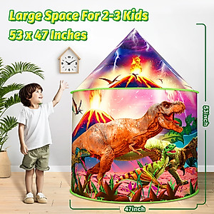 HopeRock Dinosaur Kids Tent with Roar Button, Kids Play Tent with Dinosaur Toys for Boys & Girls Kids Pop Up Tent for Boys, Kids Indoor Tents Birthday Chirstmas Gifts for 3 4 5 6 7+ Years Old Boys
