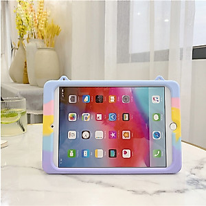 iZi Way Pop It for iPad Air 5th/4th Generation Case 2022/2020 Kids Girls, Poppet Fidget Toy Push Bubble Cute Silicone Tablet Case Cover, Stand, Shoulder Strap for Apple iPad Air 5/4 10.9” - Rainbow
