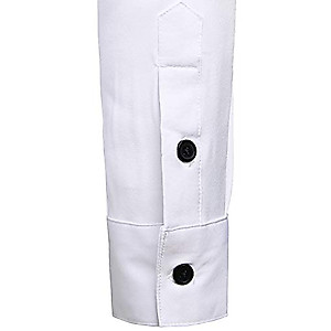ZEROYAA Mens Hipster Solid Slim Fit Long Sleeve Mandarin Collar Dress Shirts ZLCL08 White Black Medium