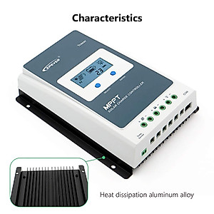 EPEVER 40A MPPT Solar Charge Controller 12/24V DC Automatically Identifying System Voltage Common Negative Grounding Compitable with Lead-Acid and Lithium Batteries