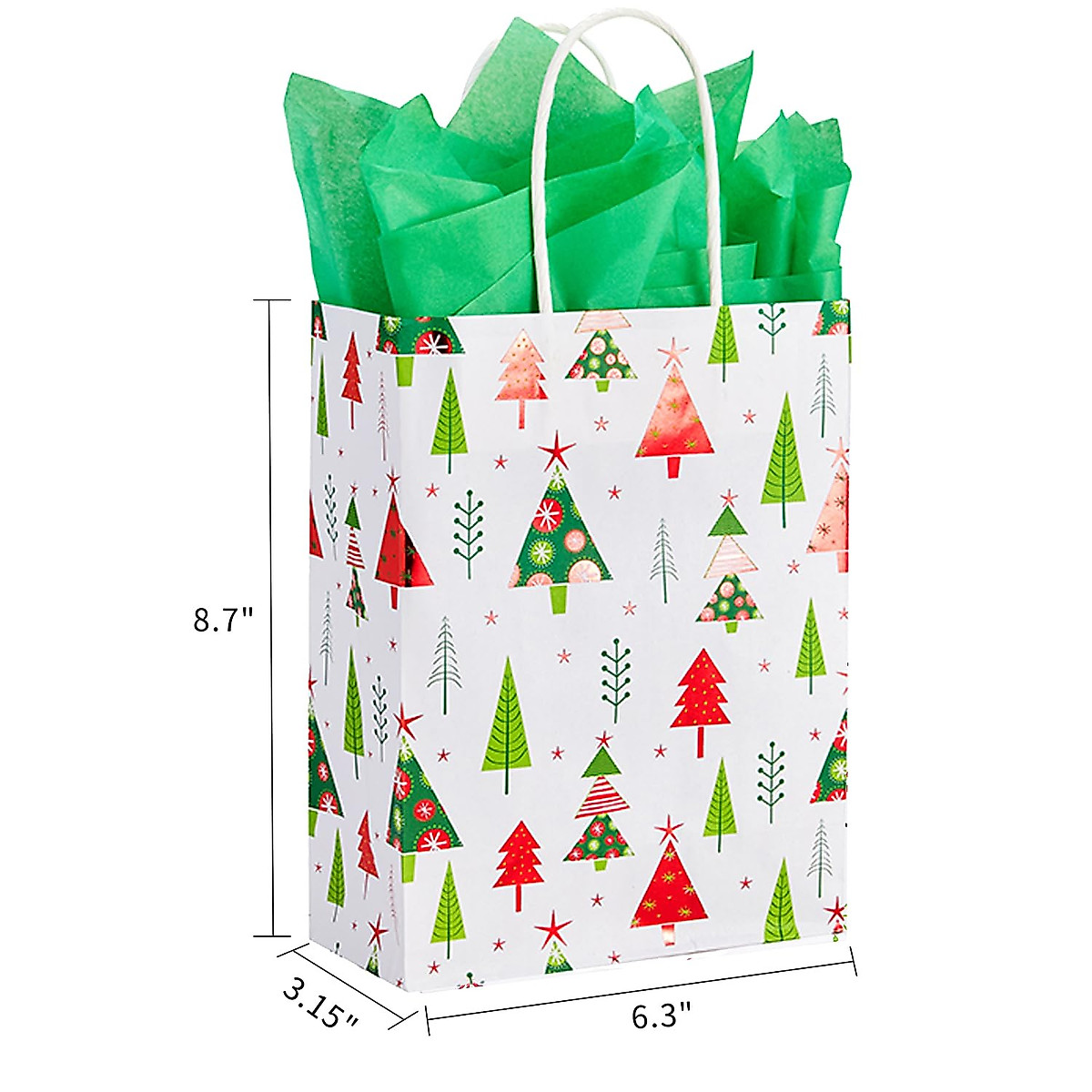 SUNCOLOR 30 Pack Small Christmas Gift Bags With Tissue paper