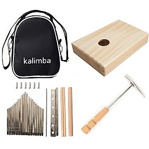 Jiayouy Kalimba Thumb Piano 17 Keys Kalimba DIY Kit with Carrying Bag Tuning Hammer Portable Mbira Finger Piano Gifts for Kids and Adults Beginners (Wood Color)