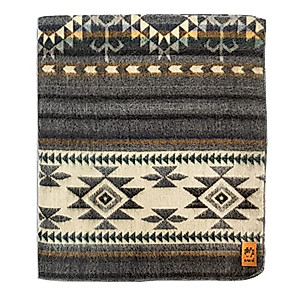 ALPAKITAS Blanket Throw | Large, Beautiful, Warm, Variegated | 90 x 75 inches | Ultra-Soft, Hypoallergenic and Breathable | Non-Itchy or Scratchy Fabric (Ancestral Design Light Gray)