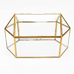 Hanna Roberts Card and Gift Holder Glass Cards Box for Weddings, Birthdays, Graduations, Baby and Bridal Showers (Half Opening)