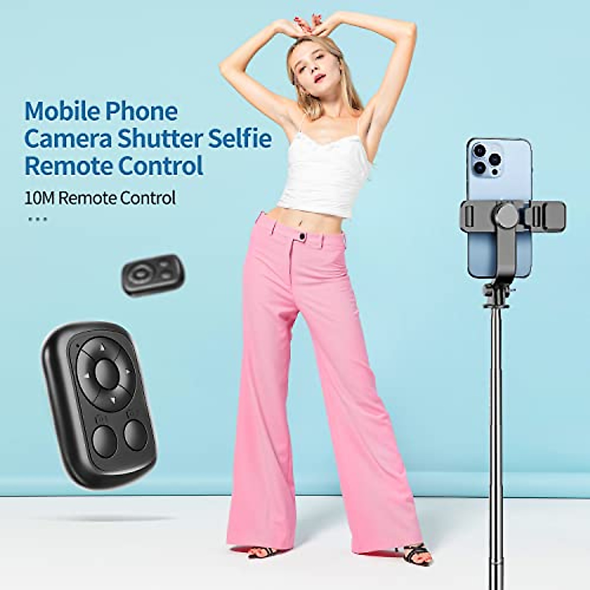 TIK TOK Bluetooth Remote Control,Kindle App Bluetooth Scrolling Page Turner for iPhone iPad Android, Camera Shutter Remote Control, 7 Buttons Support Tiktok Video Recording/Play/Pause/Give a Like