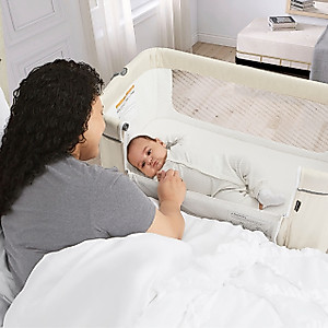 Dream On Me Zimal Bassinet and Bedside Sleeper in Ivory, Lightweight and Portable Baby Bassinet, Breathable Mesh Panels, Easy to Fold and Carry Travel Bassinet, JPMA Certified