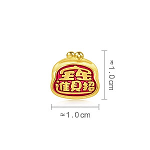 CHOW SANG SANG 999 24K Solid Gold Mini Charm Wealthy Pocket Charme Blessing Bracelet for Women 92978C