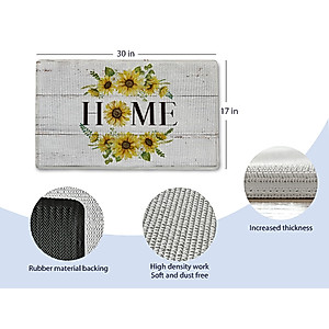Bnwepo Welcome Mats, Door Mat Outsude Entrance, Sunflower Welcome to Home Front for Home Entrance Outside Farmhouse Front Door Porch Outdoor Indoor 17 x 30 Inch
