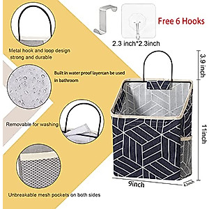 3Pack Wall Hanging Storage Bag Waterproof Over The Door Closet Organizer Hanging Pocket Linen Cotton Organizer Box Containers for Home,Dormitory，Bedroom, Bathroom (3 Pack)