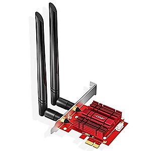 EDUP PCI-E WiFi 6 Network Card Bluetooth 5.2 Heat Sink 802.11AX 2.4Ghz/5.8Ghz Wireless PCIe Network Wi-Fi 6 Card PCI Express WiFi Adapters 6dBi Dual Band Antenna for Windows 11/10 64-bit