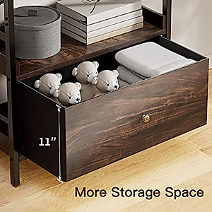 Pipishell Bookshelf, 6-Tier Bookcase with Storage Drawer & Pipishell 9-Cube Bookshelf