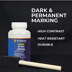 Brilliance Laser Inks Liquid Ready Laser Marking Powder - Red (Copper Tone) - BLI201MRLIQ120 - Red Liquid Ready Laser Ink for Metals Marking with CO2/Fiber/YAG (120 ml, Red)