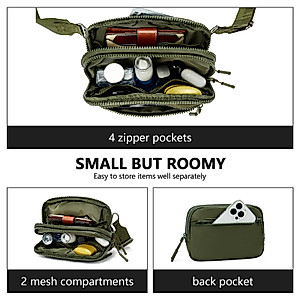 WESTBRONCO Small Crossbody Bags for Women Nylon with Adjustable Strap, Mini Crossbody Purse, Fahion Shoulder Bag for Traveling Workout Green